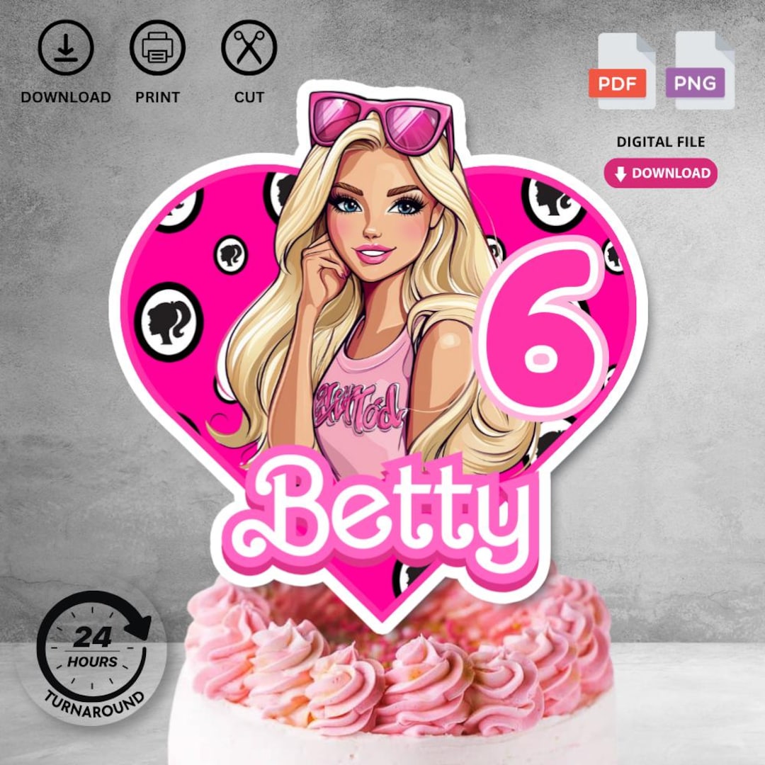 Personalized Printable Birthday Cake Topper | Digital File for Princess ...