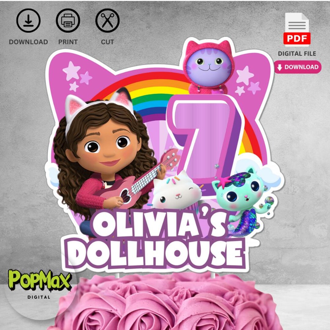 Personalized Printable Birthday Cake Topper | Digital Download Kids ...
