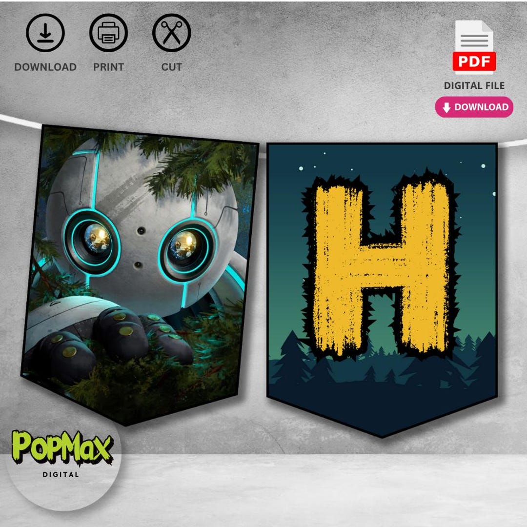 Instant Download Printable Robot Theme Birthday Party Banner | Digital ...