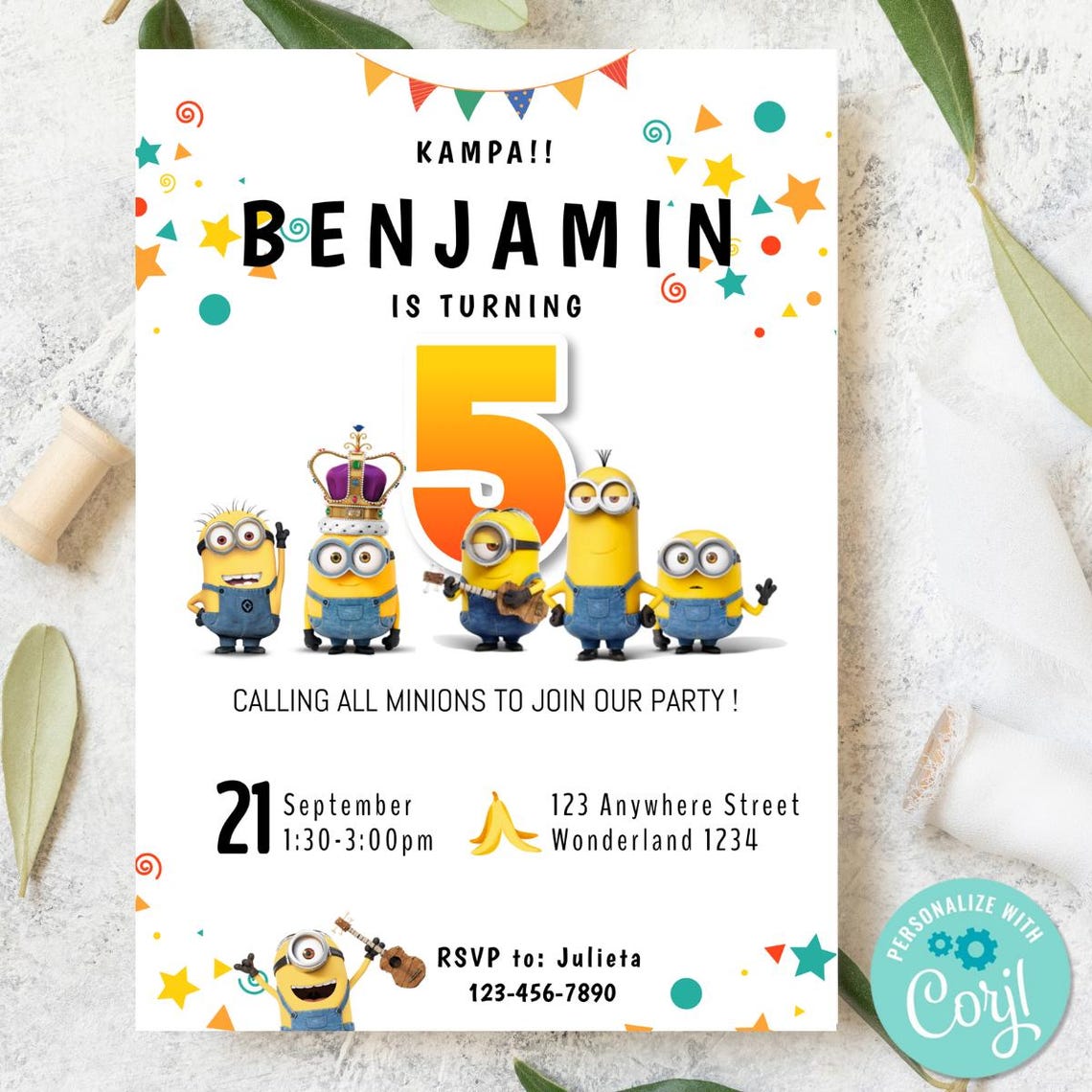 Editable Printable Birthday Invitation Card Template Customized Corjl ...