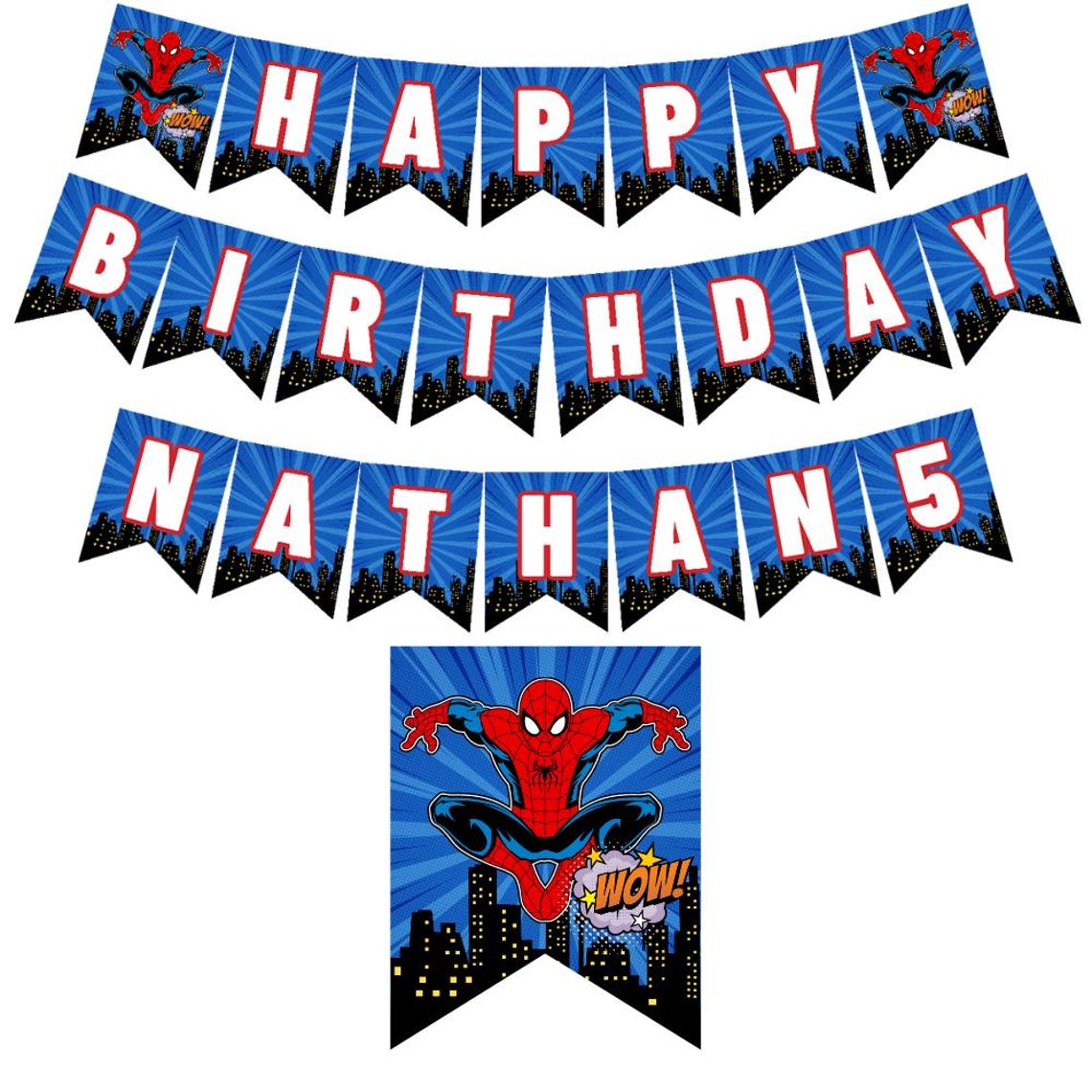 Instant Download Printable Super Hero Birthday Party Banner | DIY Add ...
