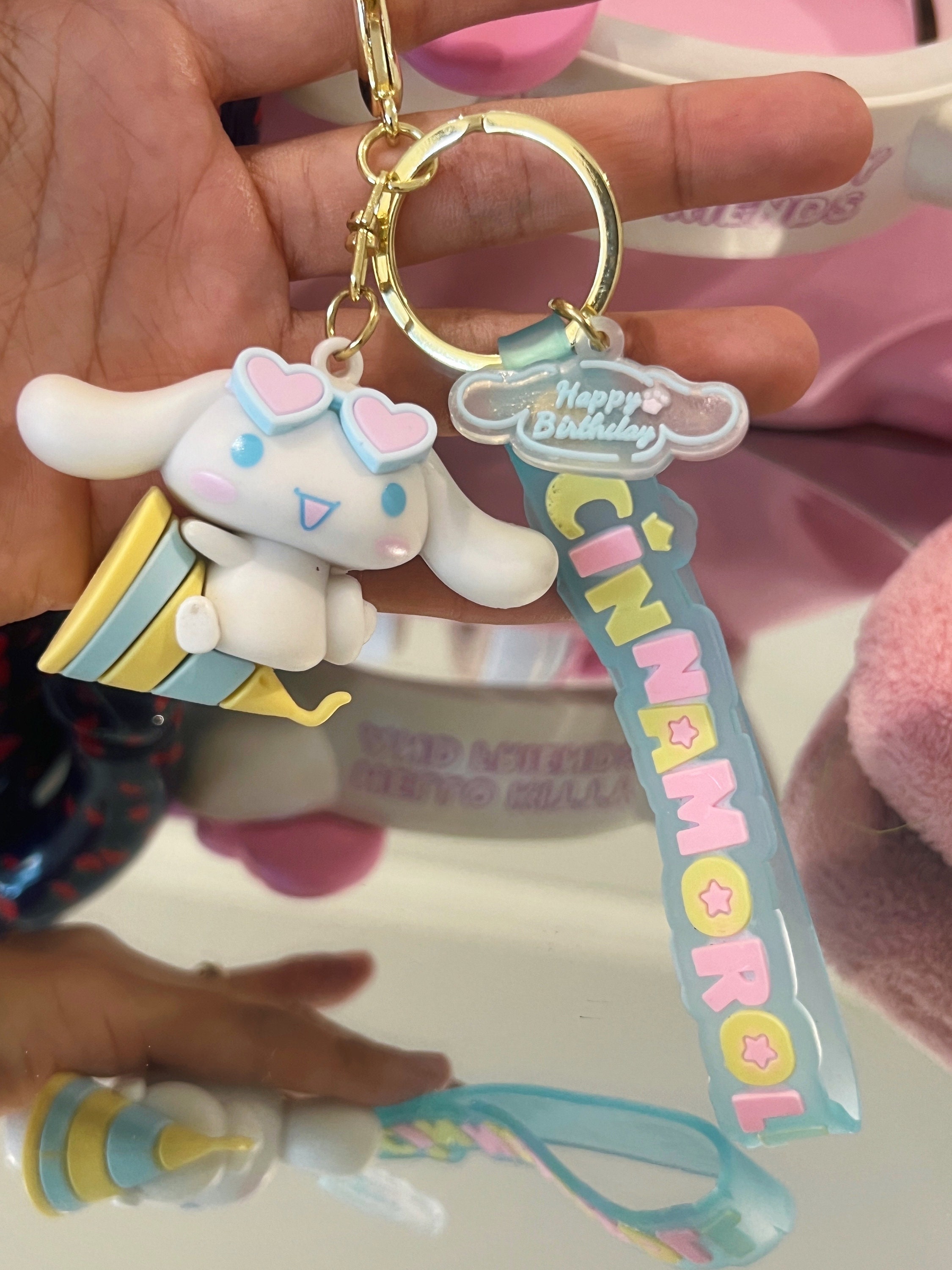 Cute Sanrio Cinnamoroll Character Birthday Pastel Key Chain Accessory ...