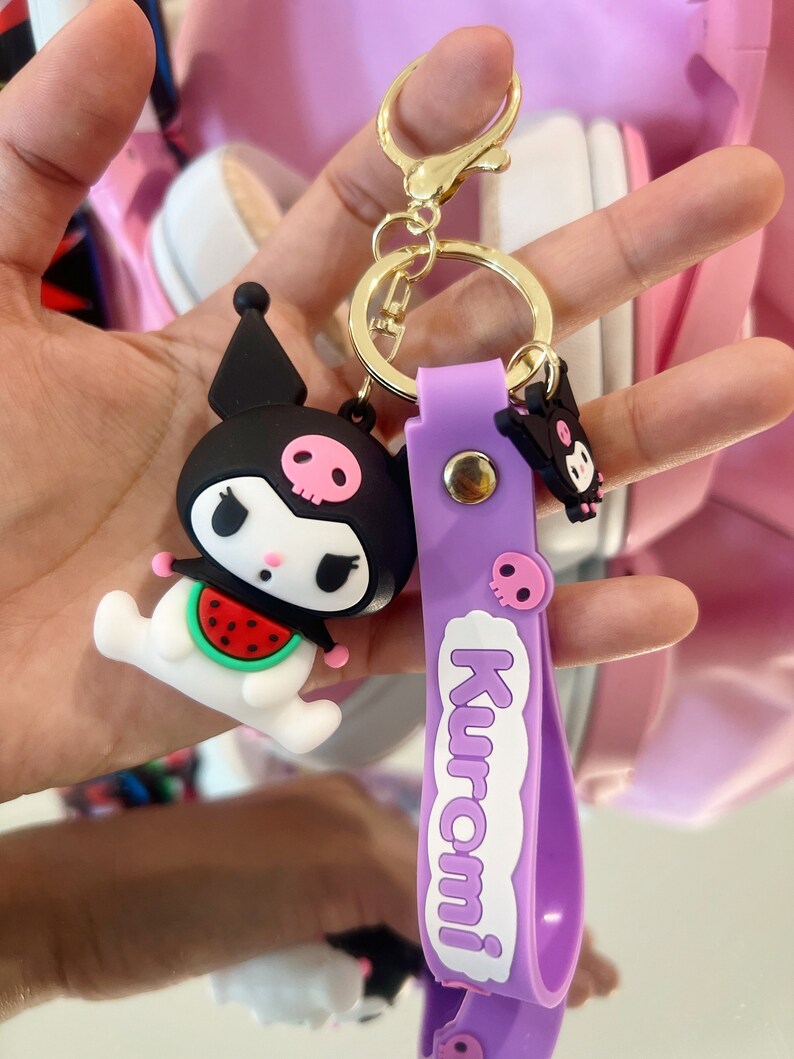 Cute Sanrio Kuromi Character Purple Keychain Accessory - Etsy Australia