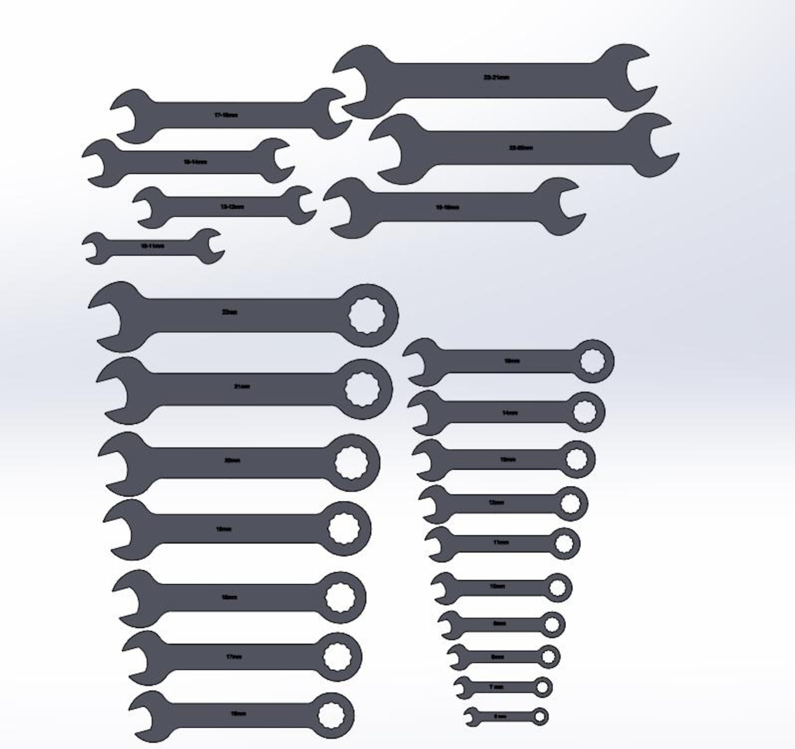 Spanner Set Combination DXF 6mm to 22 Mm - Etsy