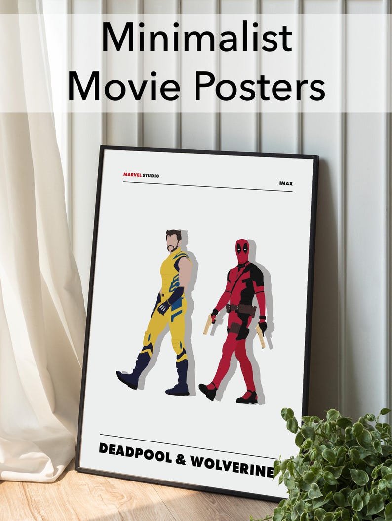 Digital Movie Poster Download Deadpool Vs Wolverine Minimalist Marvel ...
