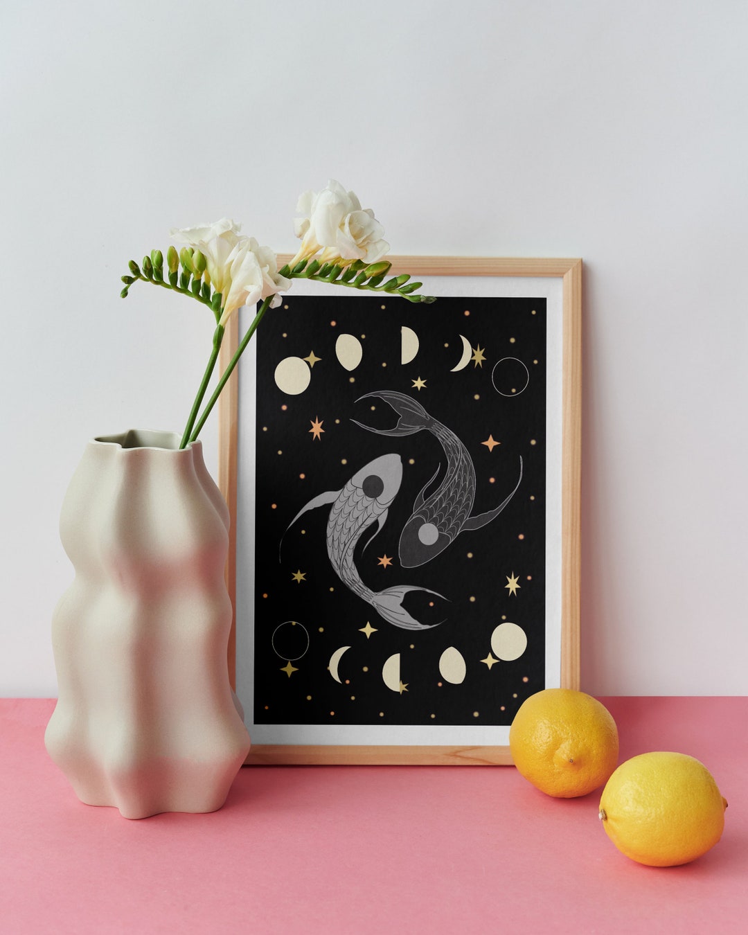 Yin Yang Koi Fish, Tui and La, Avatar, Moon Phase Art - Etsy