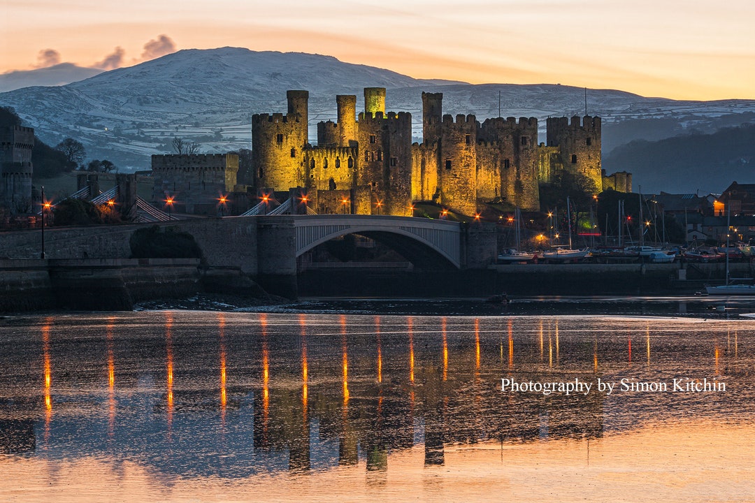 Conwy Castle Sunrise Reflections North Wales. Available as a Photo ...