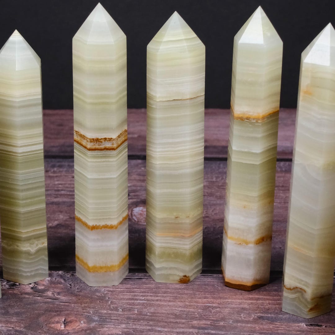 Afghan Green Onyx Crystal Tower Point, Afghanistan Jade Onyx 5-6 Inches ...