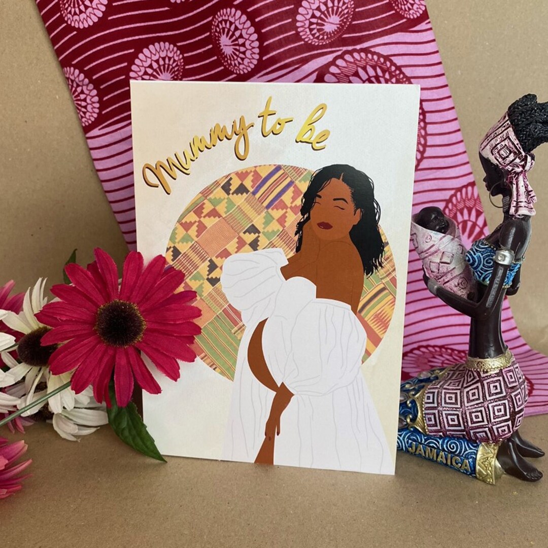 Black / Mixed Race Mummy to Be Card, Black Mum, Classy, Ethnic, Diverse ...
