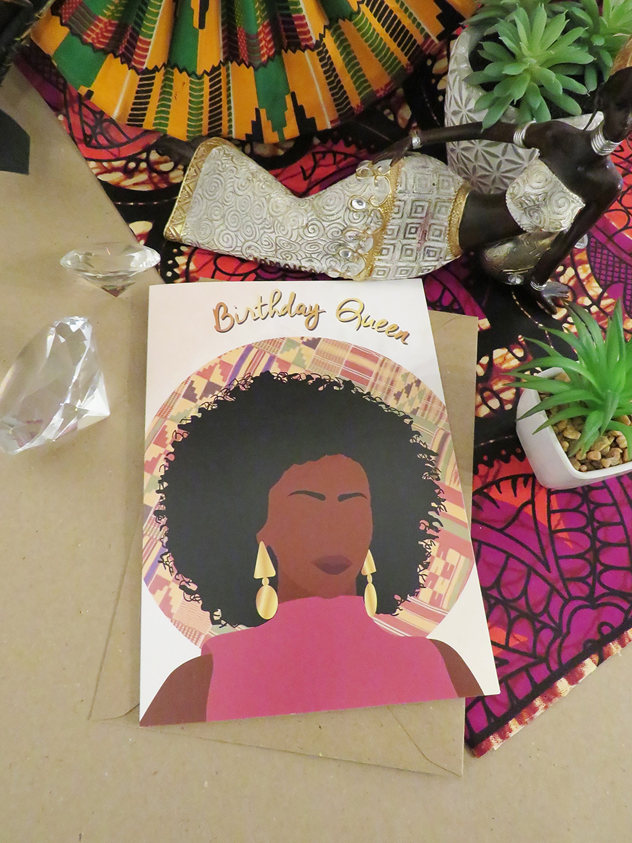 Black Girl Afro Birthday Card Black Woman Black Greeting - Etsy
