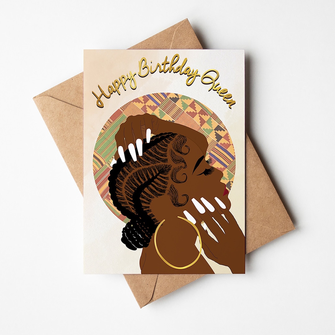 Black Girl Birthday Card, Black Woman, Black Greeting Cards, Classy, Ethnic, Diverse, African ...