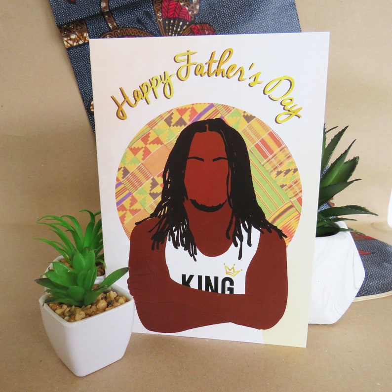 Black Fathers Day Card Locs King Black Father Classy Ethnic