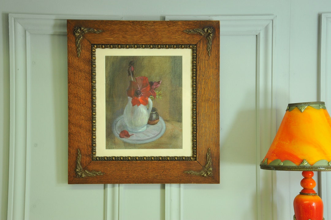 A Vintage Still Life Pastel Picture in Oak Frame - Etsy