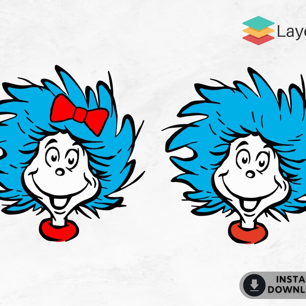 Thing 1 Clip Art - Etsy