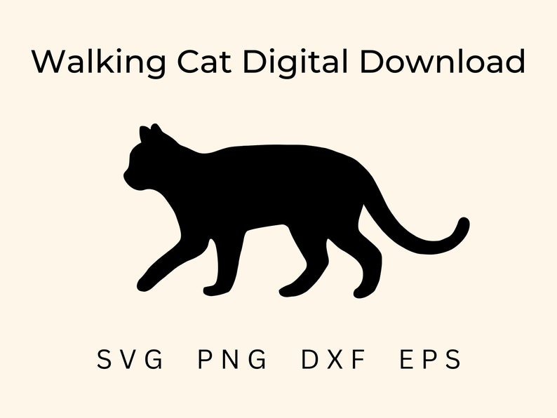 Walking Cat Silhouette Digital Image SVG PNG DXF Eps - Etsy