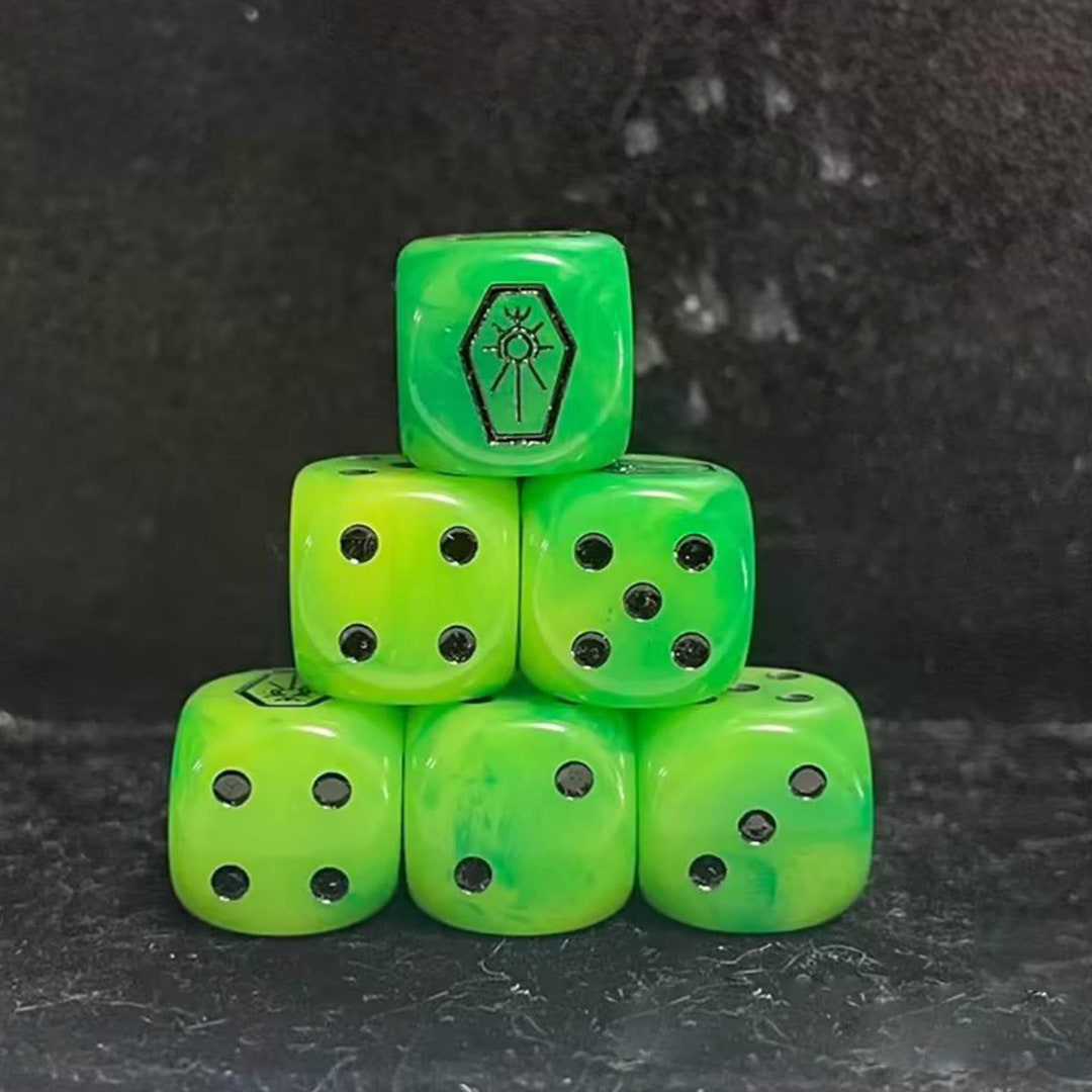 Warhammer 40k Dice Green and Black D6 Pips 16mm MTG Tabletop - Etsy