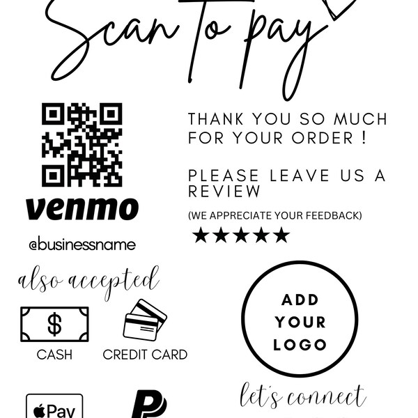 Venmo Qr Code Business Card - Etsy