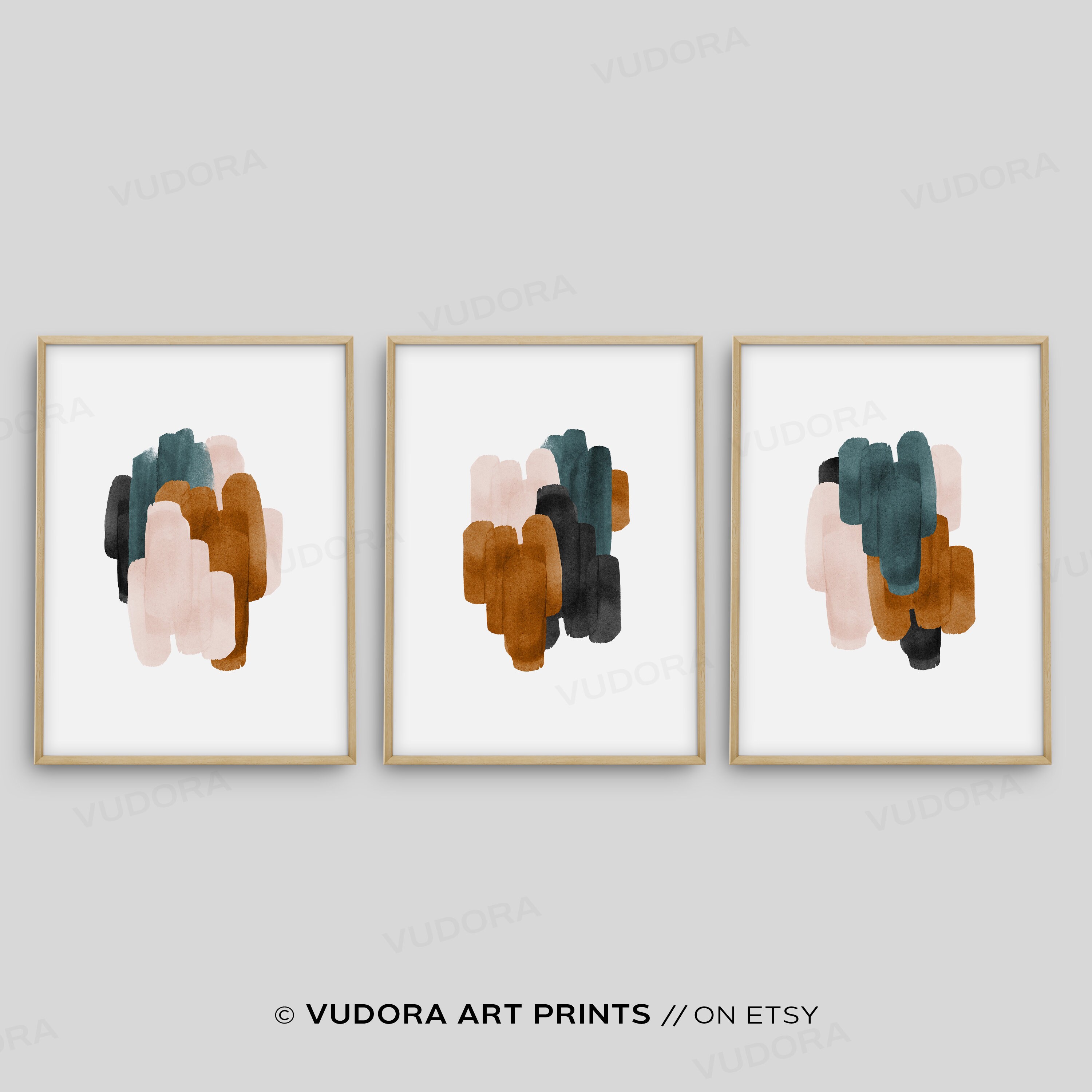 3 Piece Wall Art, Rust Poster Set, Terracotta Art Prints, Printable ...