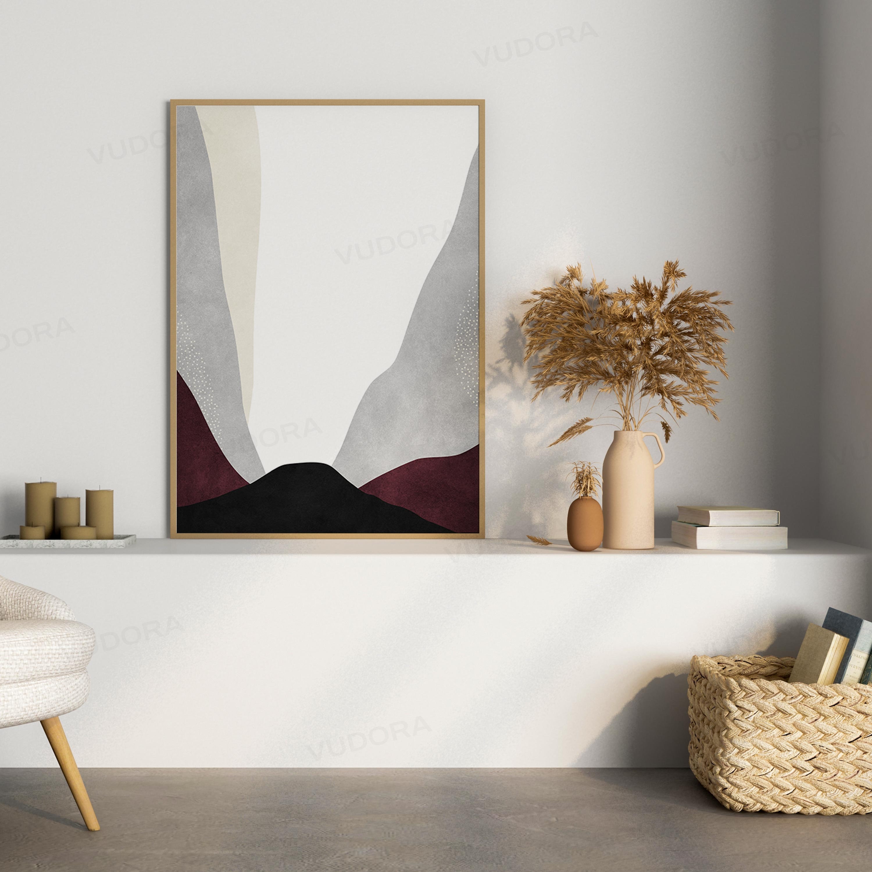 Burgundy Wall Art, Set of 2 Wall Art, Geode Wall Art, Prints Wall Art ...