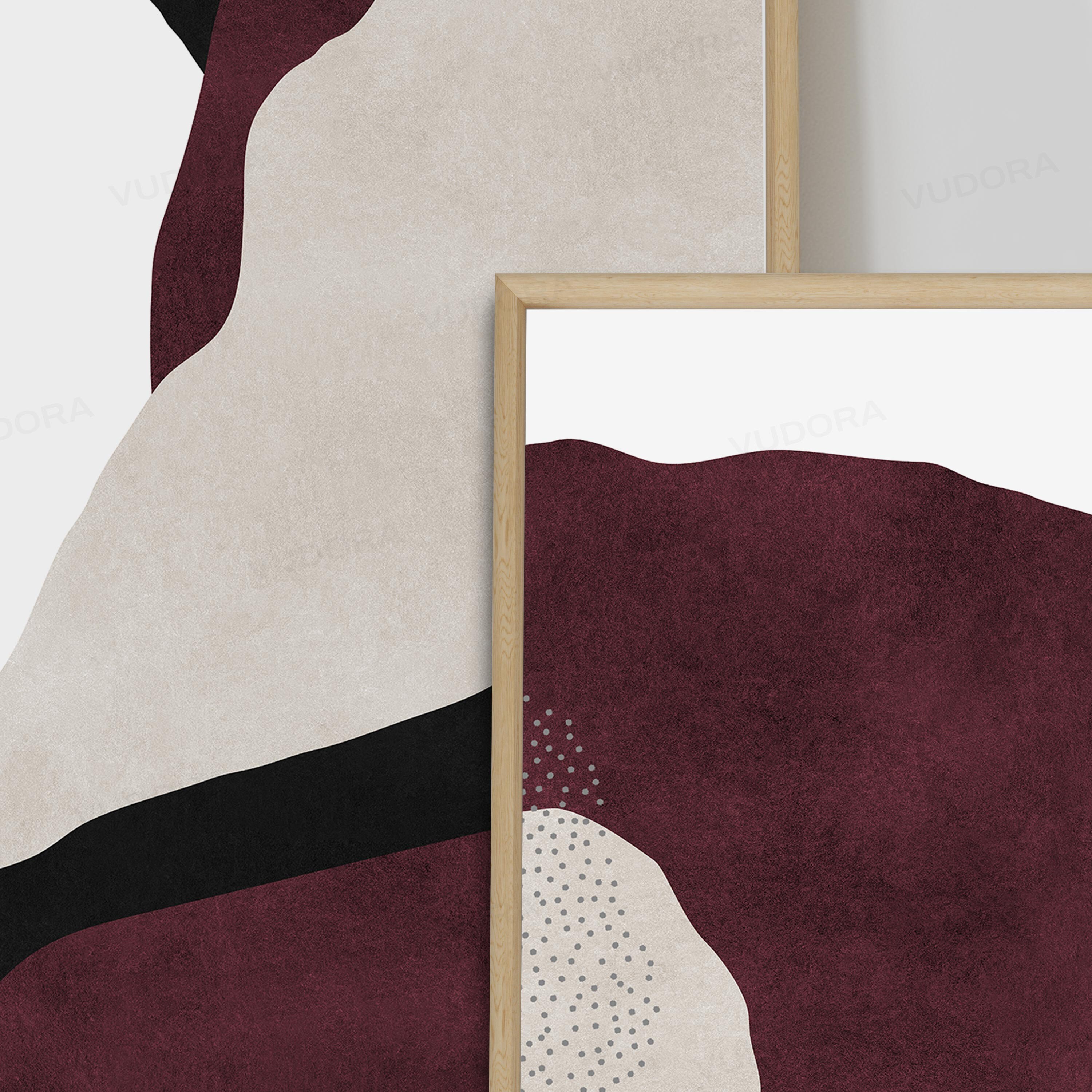 3 Piece Wall Art, Dark Red Wall Art, Printable Wall Art, Set of 3 ...