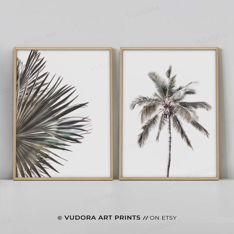 Palm Tree Poster, Palm Tree Photo, Set of 2 Prints, Tropical Wall Art ...