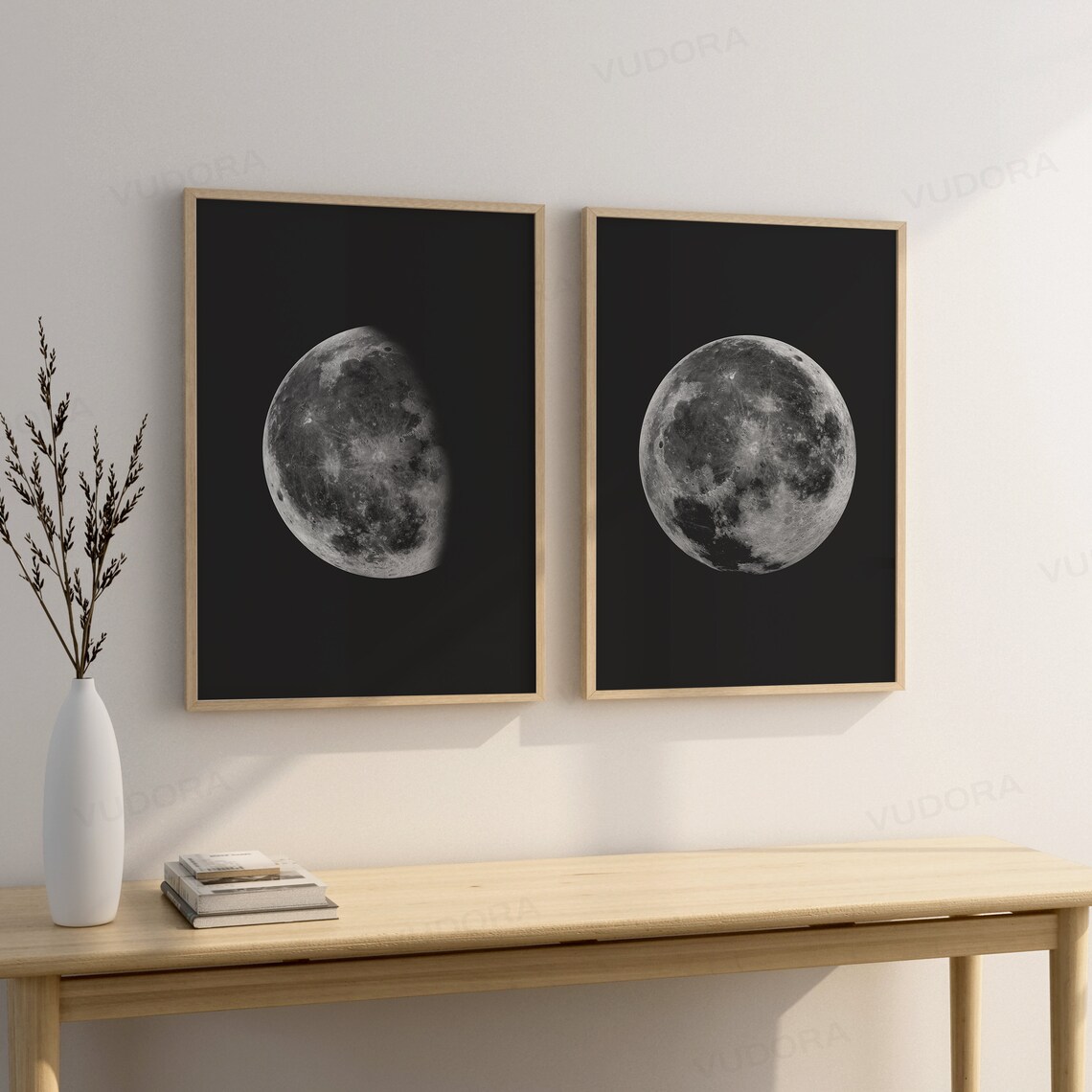 Minimalist Moon Art, Modern, Poster, Wall Art, Printable, Digital ...