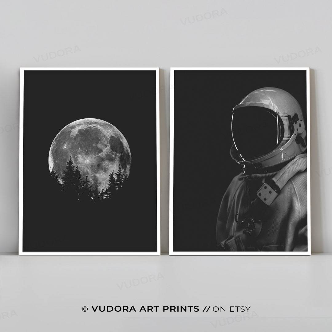 Space Wall Art, Nasa Wall Art, Astronaut, Photography, Black and White ...