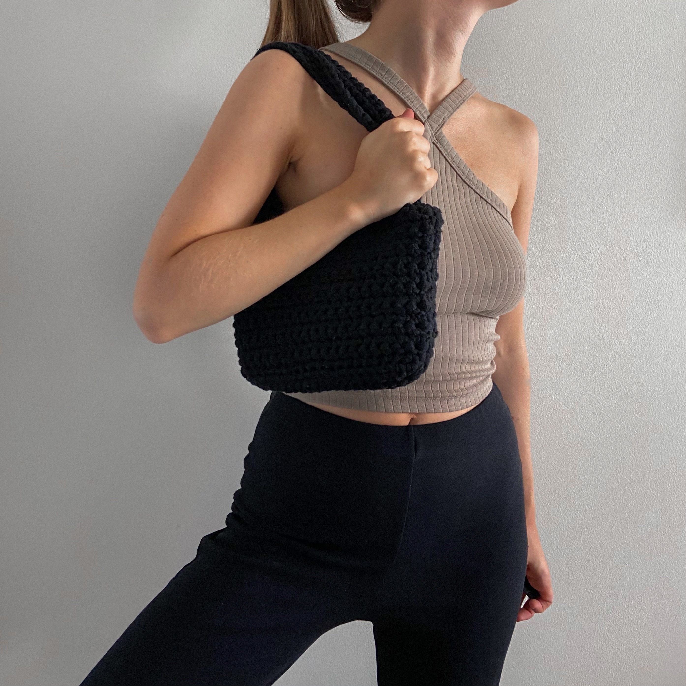 Crochet Chunky Bag Pattern, Crochet Shoulder Purse, Crochet Two Strap ...