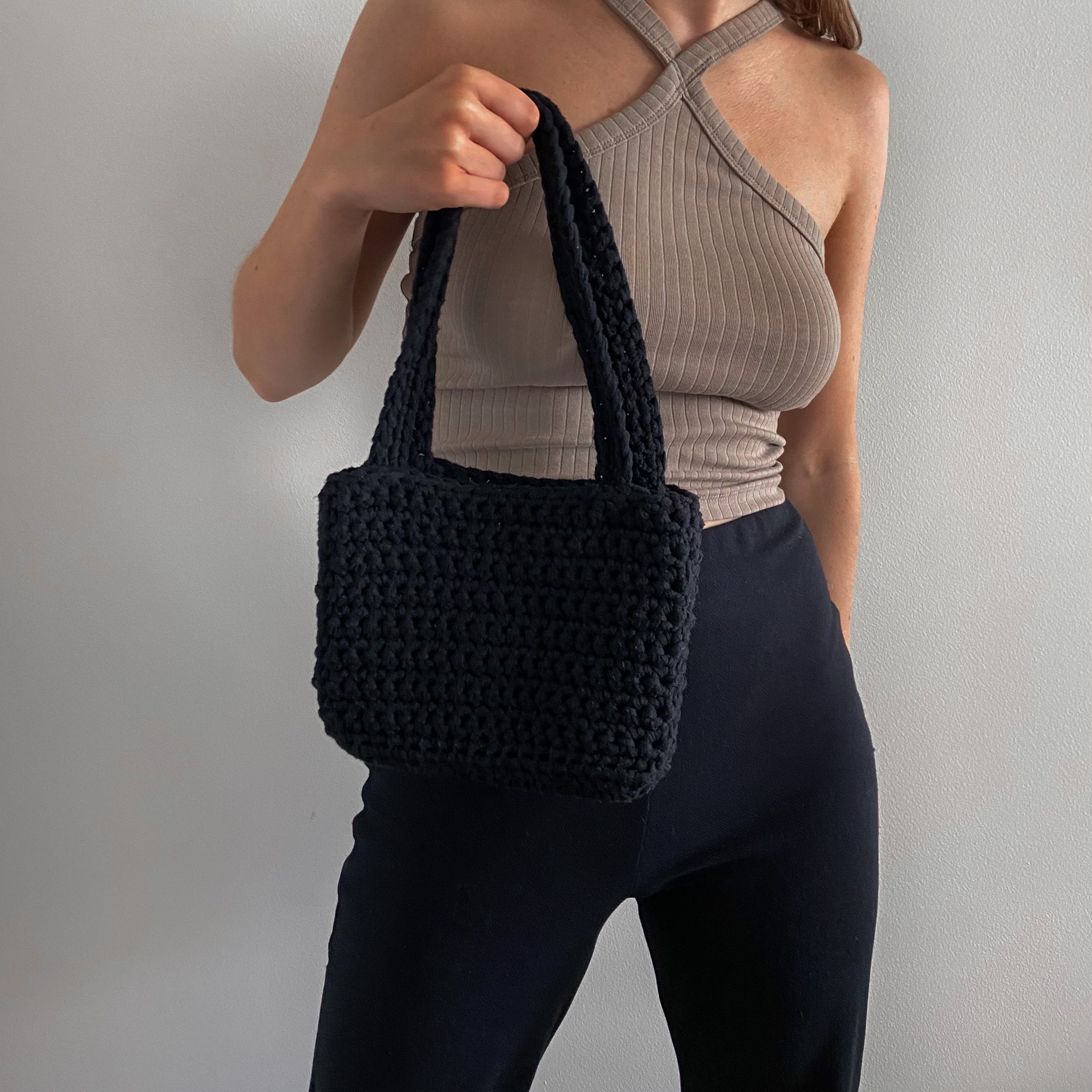 Crochet Chunky Bag Pattern, Crochet Shoulder Purse, Crochet Two Strap ...