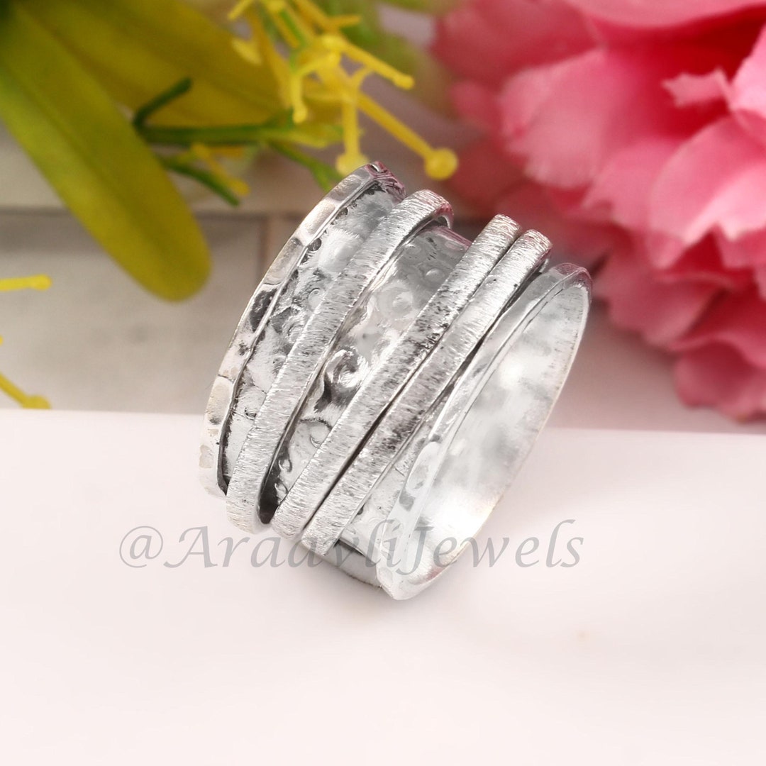 Meditation Spinner Ring, Sterling Silver Spinning Ring, Fashion Men ...