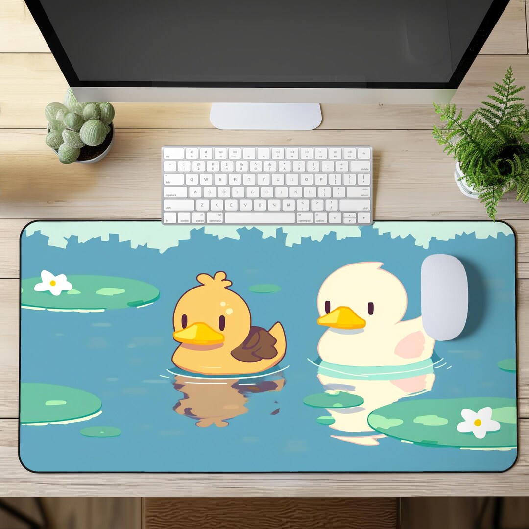 Cute Ducks Anime Desk Mat | Lofi Japanese Anime Desk Mat | Nature Lover ...