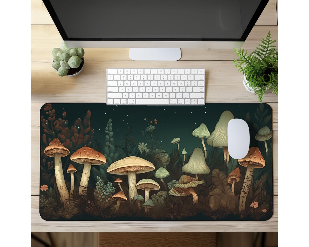 Cootagecore Mushroom Desk Mat | Cute Mushroom Desk Mat | Aesthetic ...