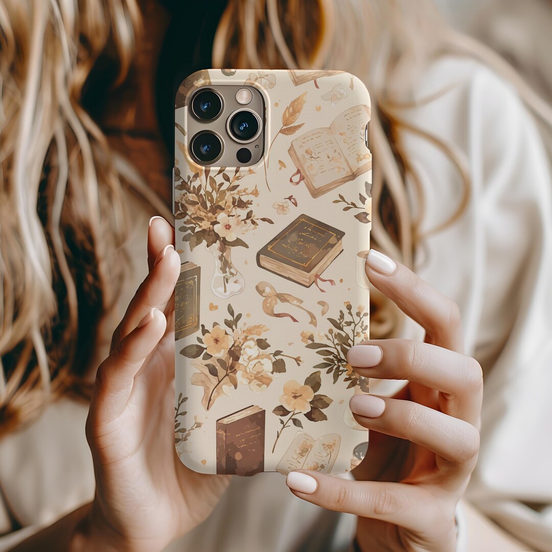Vintage Bookish Floral Collage Tough Phone Case | iPhone 16 Pro Samsung ...