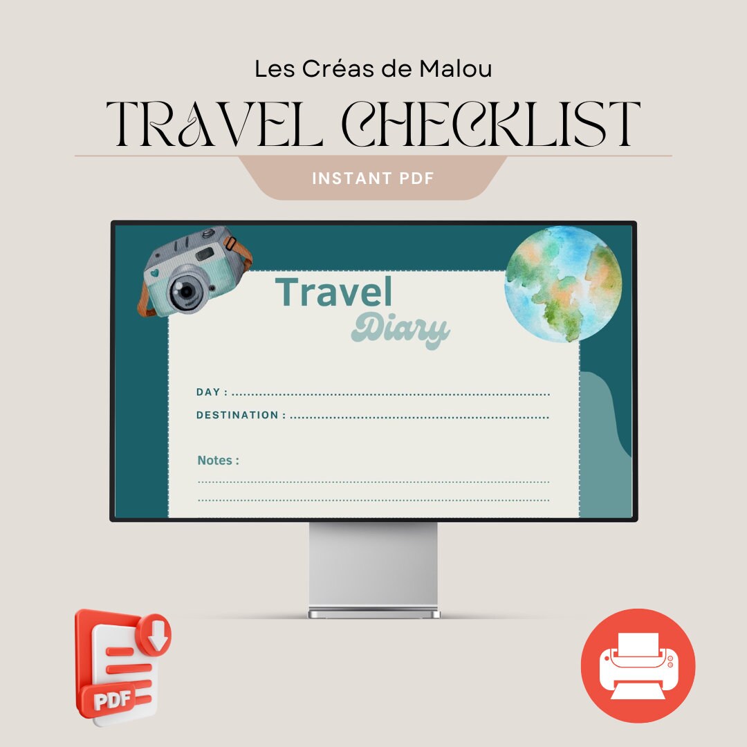 Downloadable and Printable Travel Checklist PDF: Stay Organized On-the ...