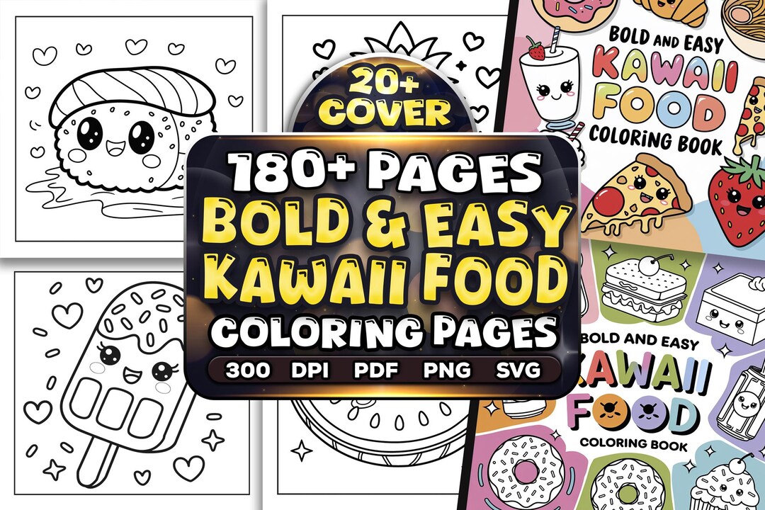 Coloring Book Kawaii Food Printable PDF, Cute and Original for Kids and ...