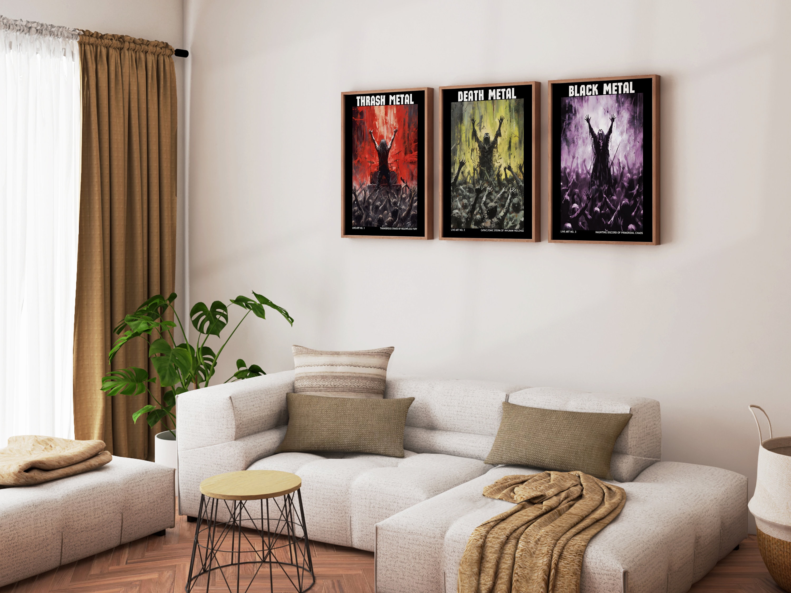 Rock N Roll Posters Wall Display Art Set Hard Rock Music Gift Prints ...