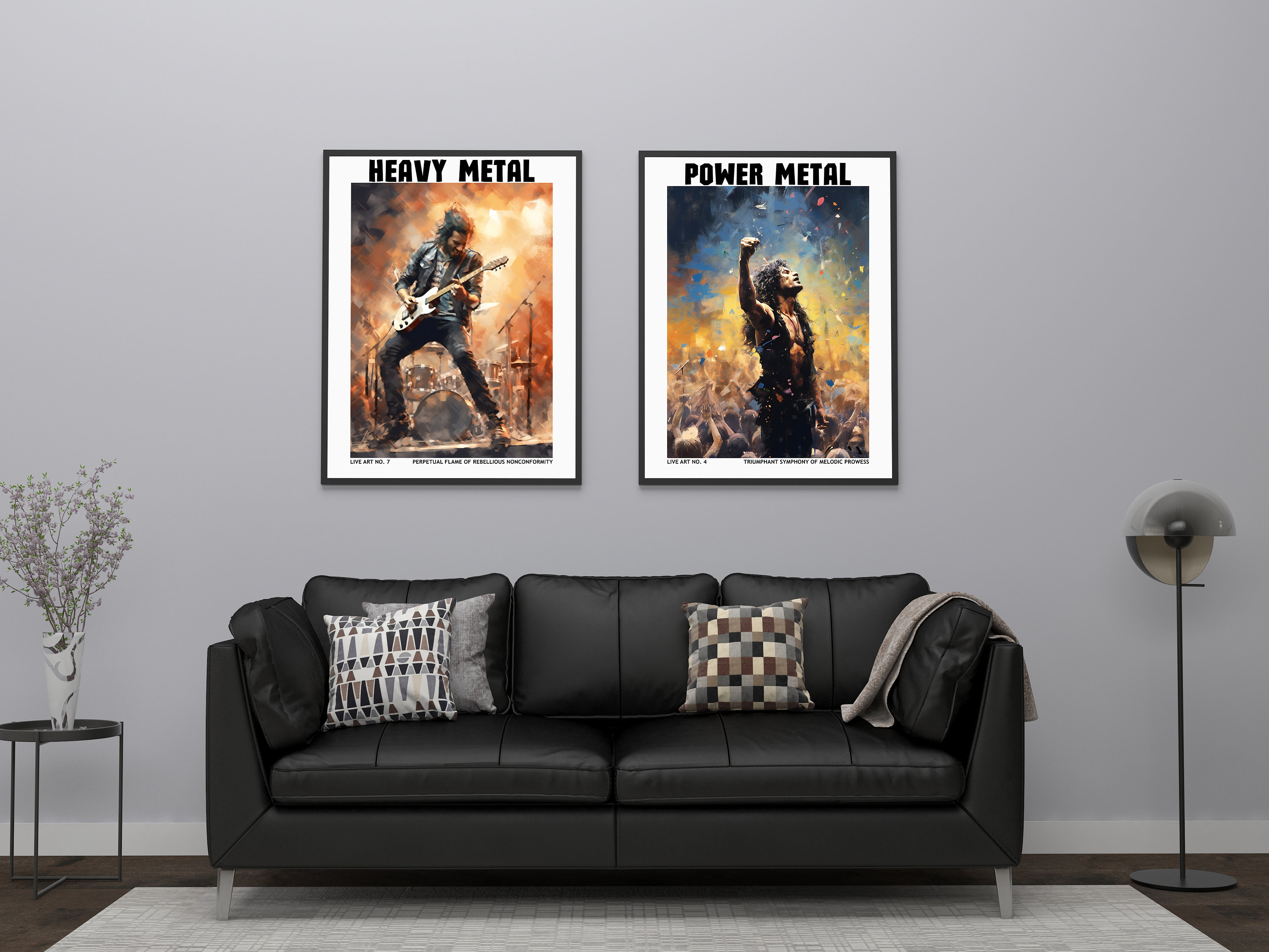 Heavy Metal Gallery Wall Art Set Hard Rock Music Gift Prints Birthday ...