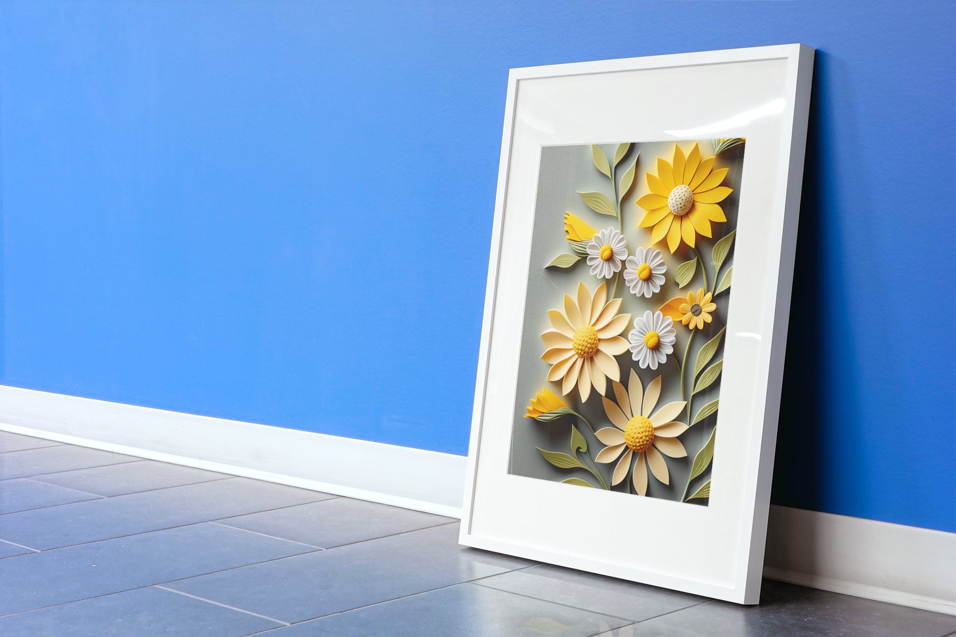 Flowers Print Paper Art Wall-art Printed Paper Craft Wall - Etsy