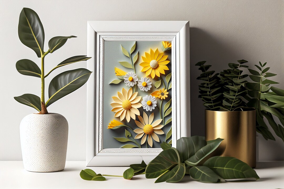 Flowers Print Paper Art Wall-art Printed Paper Craft Wall Decor Art ...
