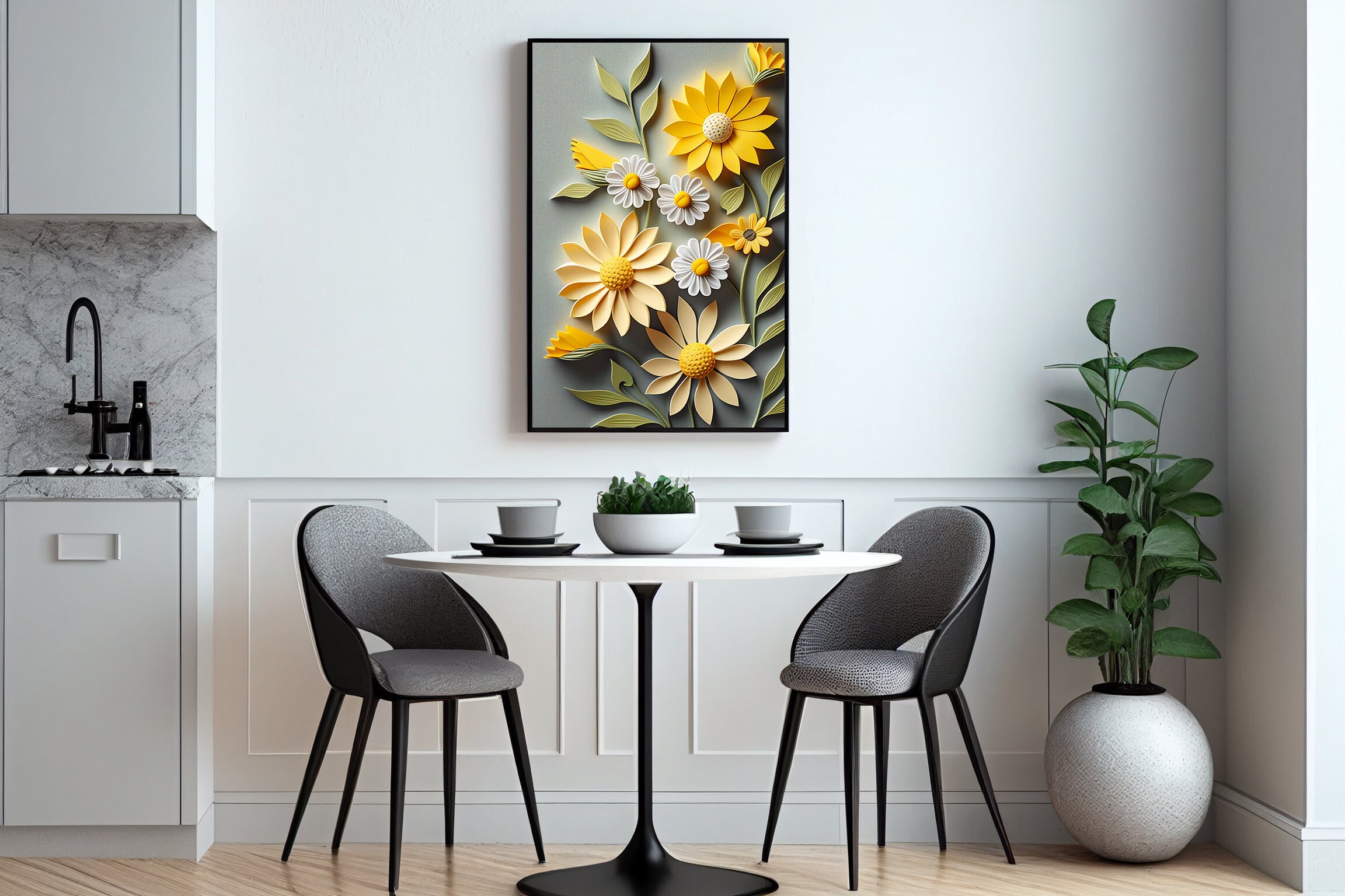 Flowers Print Paper Art Wall-art Printed Paper Craft Wall - Etsy