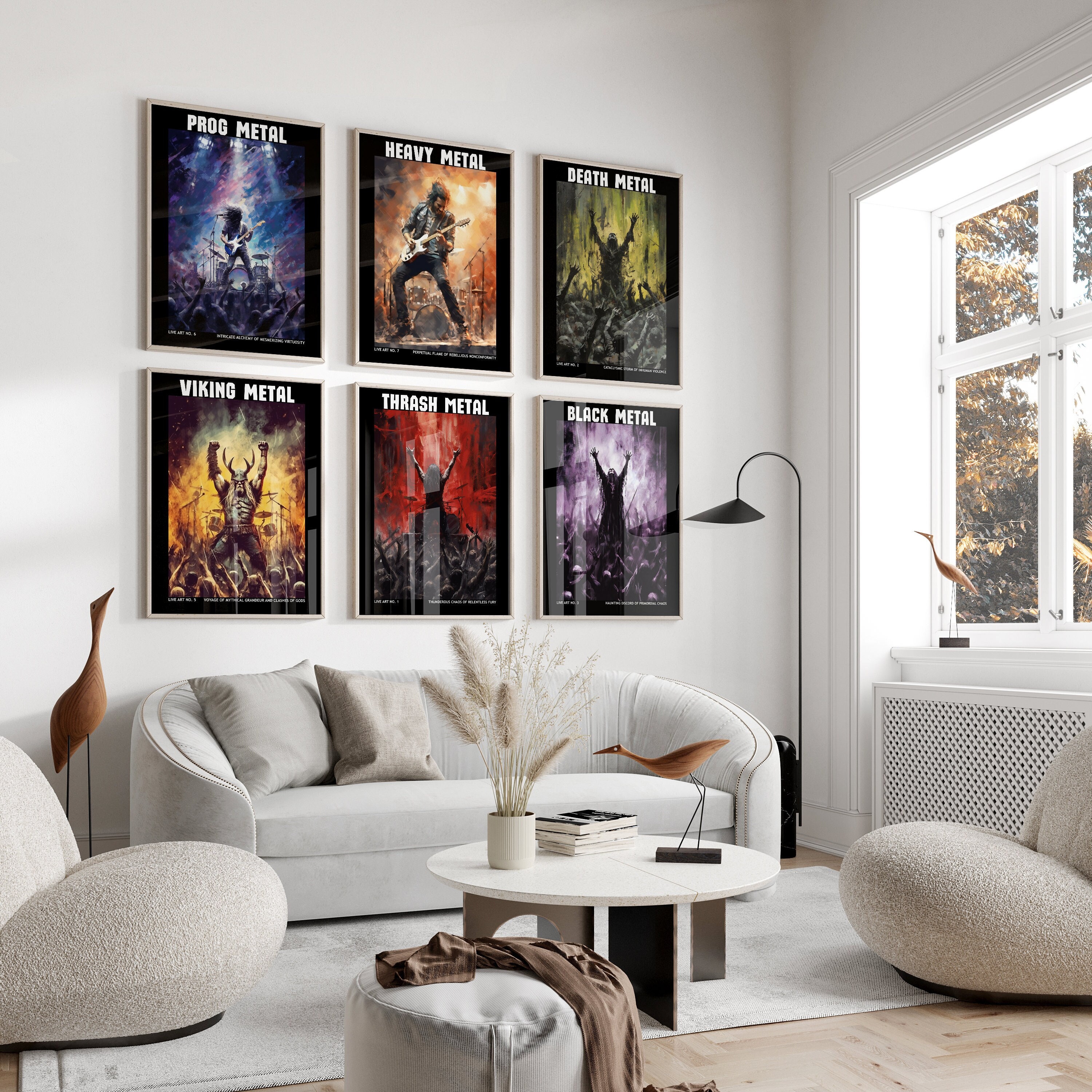Heavy Metal Gallery Wall Art Set Hard Rock Music Gift Prints Birthday ...