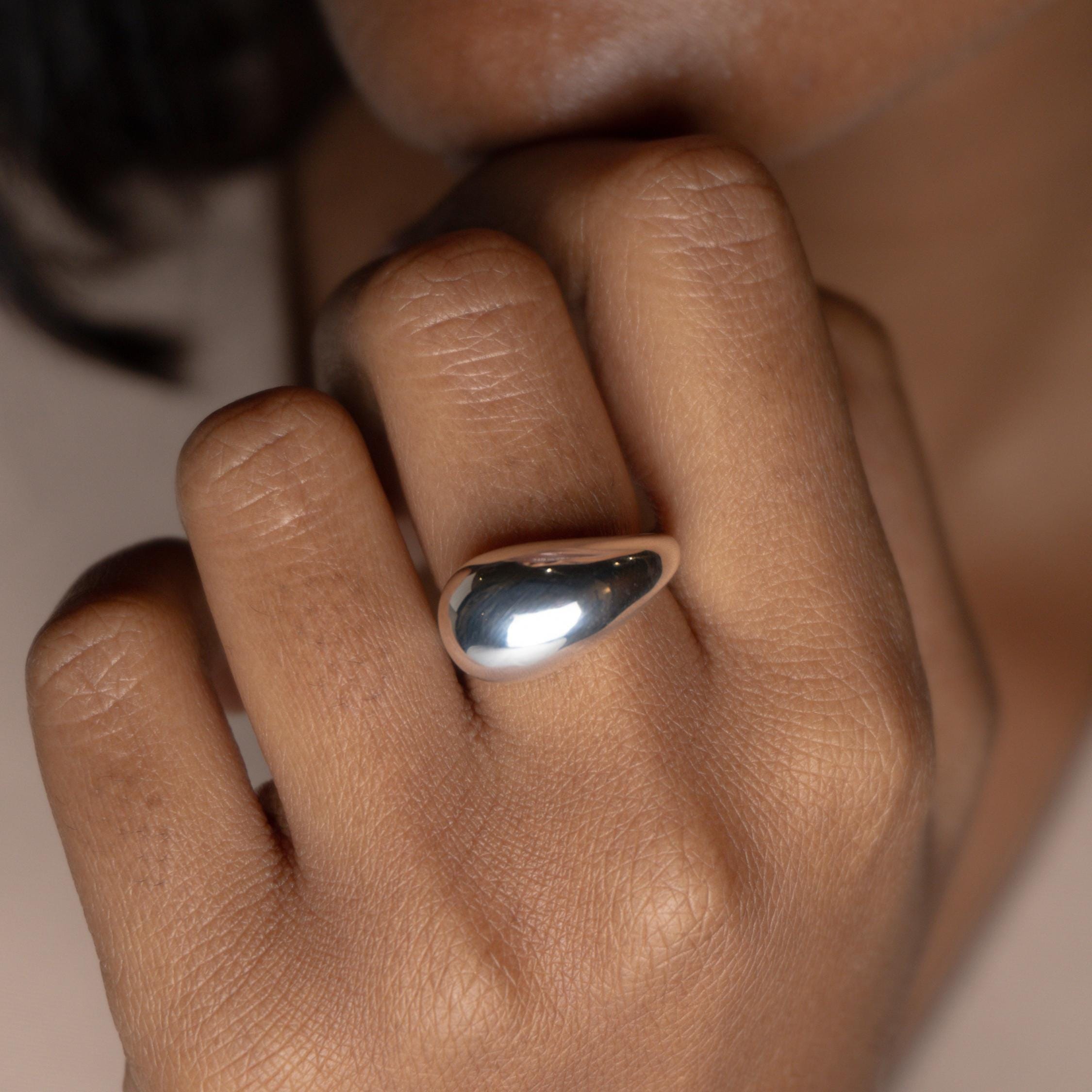 Women's Thick Chunky Silver Rings: Unique Bold Eccentric Jewelry ...