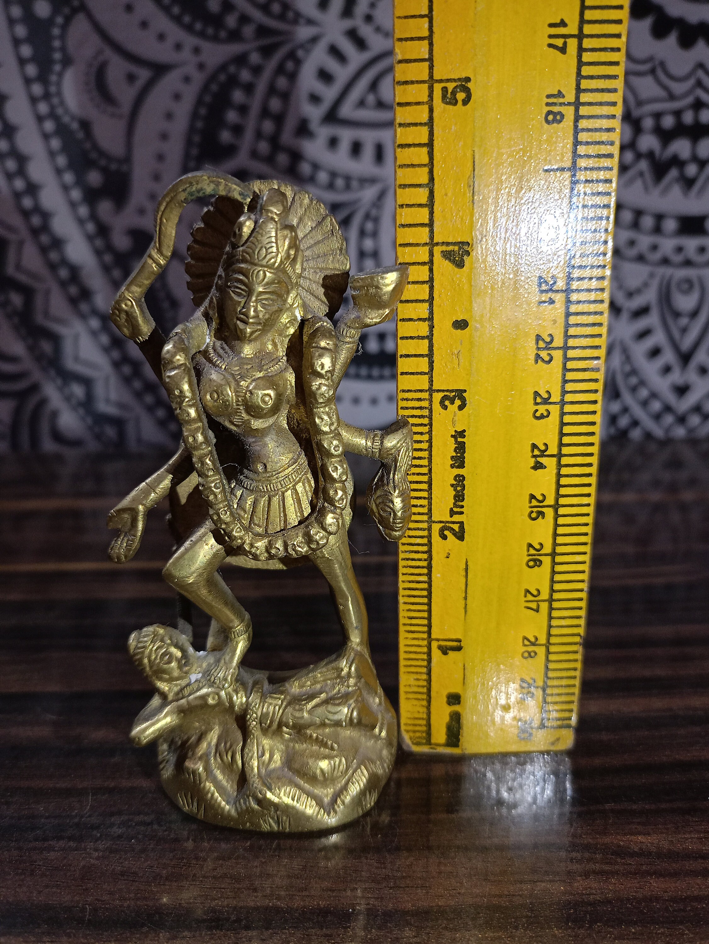 Brass Vintage Goddess Maa Kali Statue Religious Figurines Mahakali Idol ...