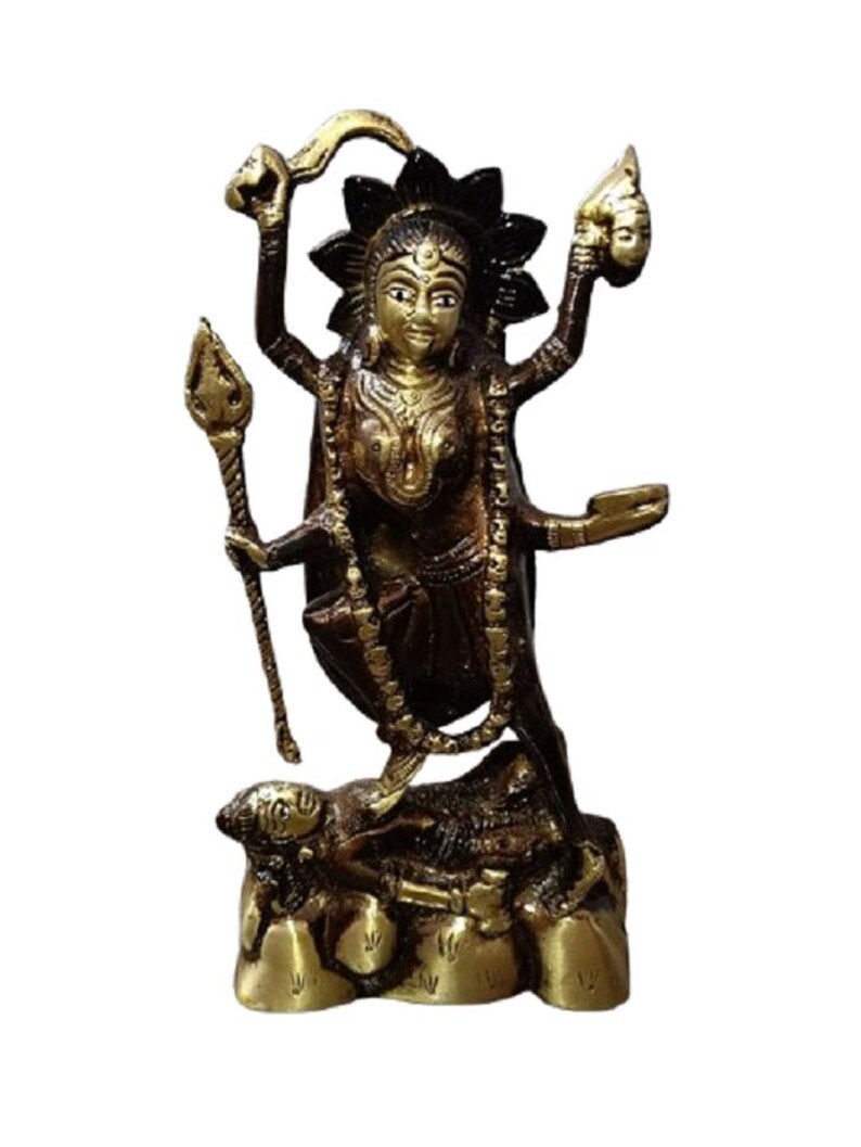 Handmade Brass Maa Kali Statue: Hindu Goddess Altar Decor - Etsy
