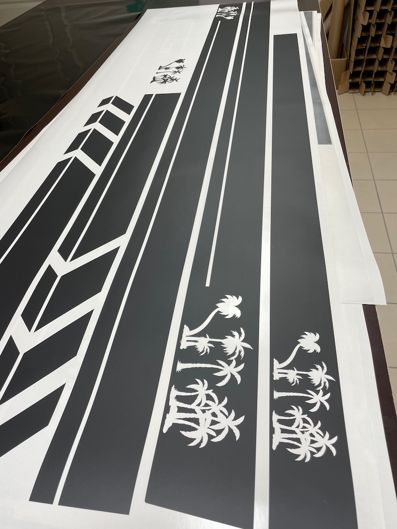 Side Stripes Sticker Set DESIRED TEXT / Logo Suitable for VW T6 T6.1 T5 ...