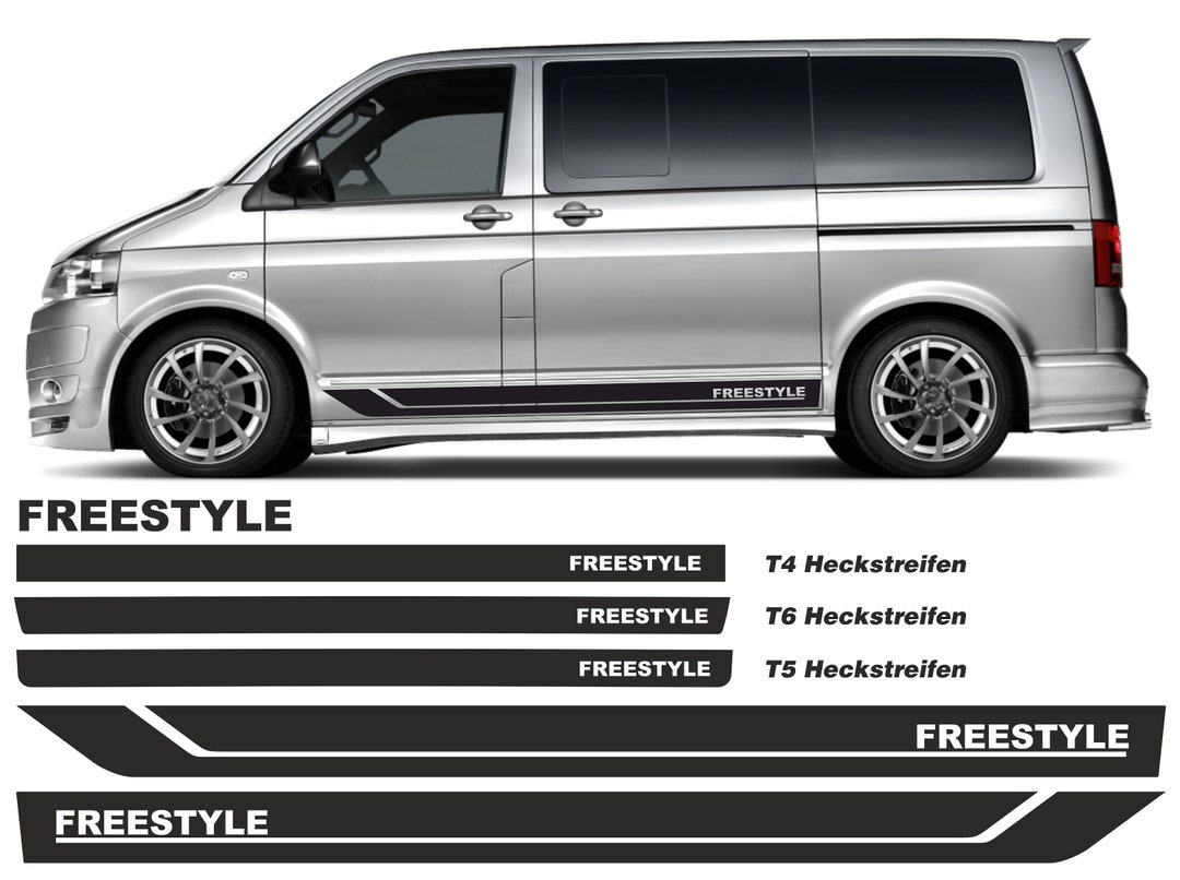 Side Stripe Sticker Set FREESTYLE Suitable for VW Multivan Bulli T6, T5 ...