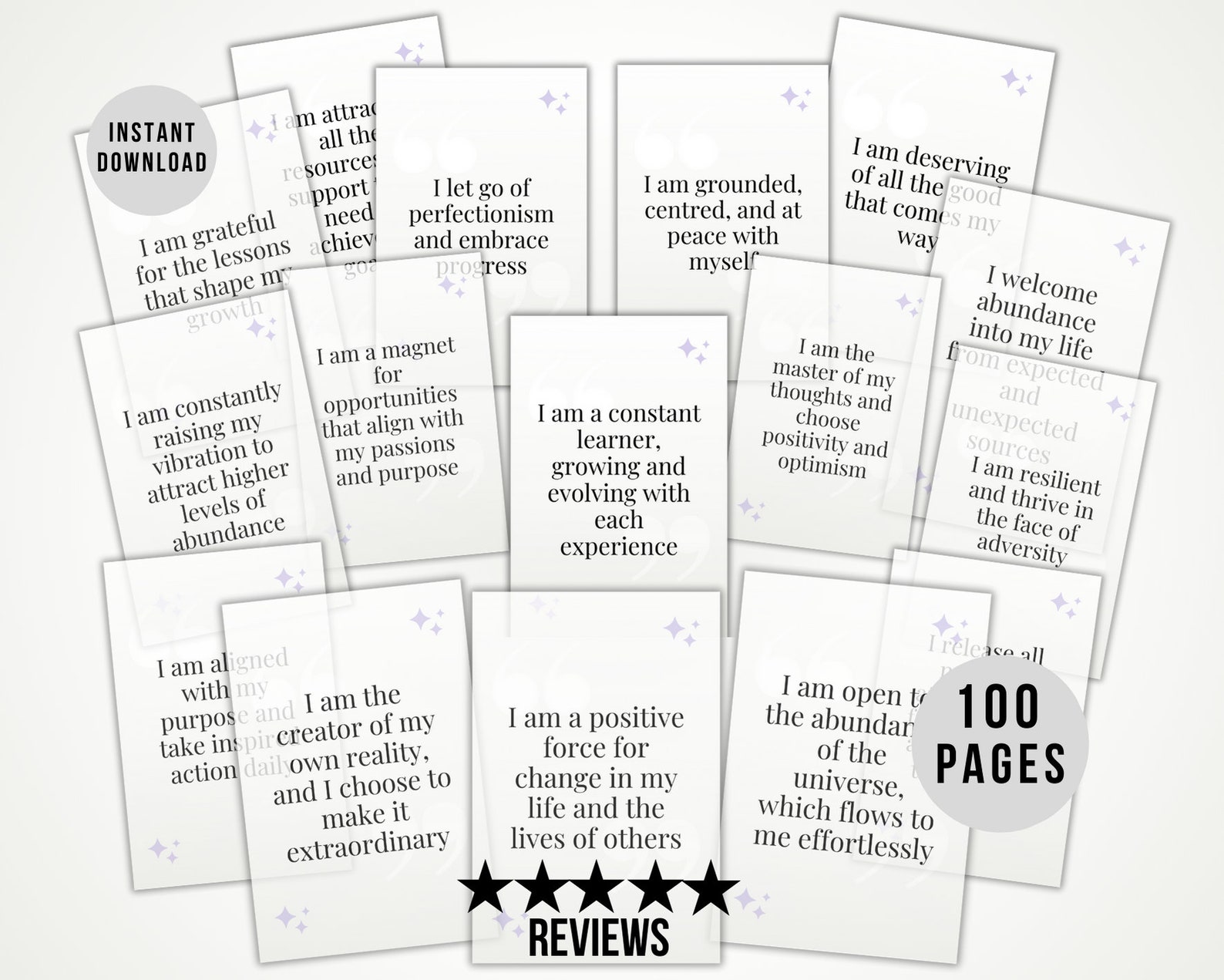 Mindset Affirmation Cards Printable, Motivational Affirmation Printable ...
