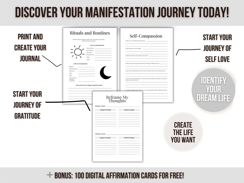 Printable Gratitude Journal, Gratitude Journal, Daily Mindfulness ...