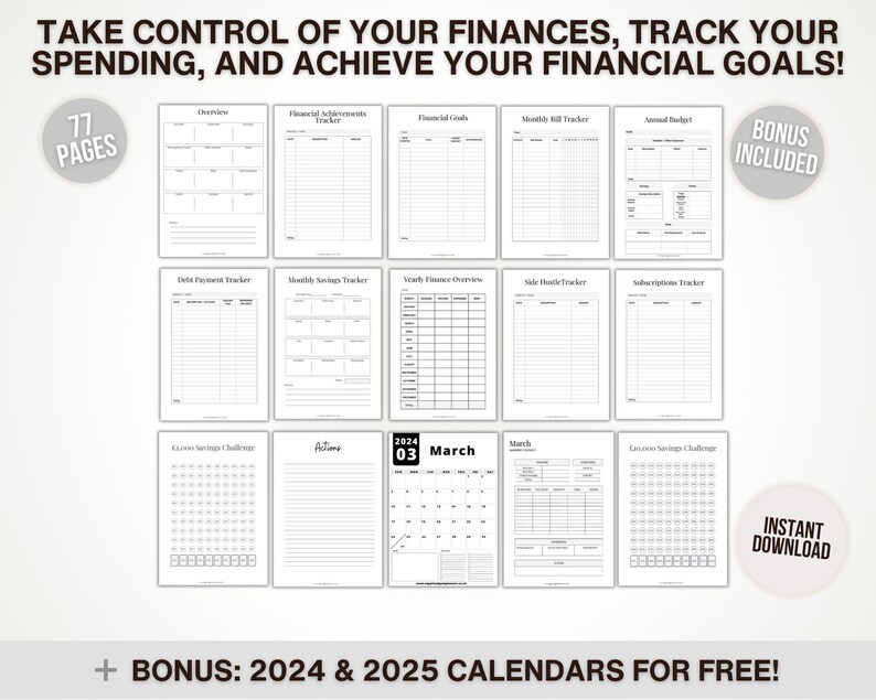 Printable Finance Planner, Printable Budget Planner, Finance Planner ...