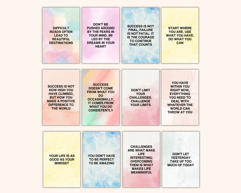 Positive Affirmation Cards, Mindset Affirmations Printable ...
